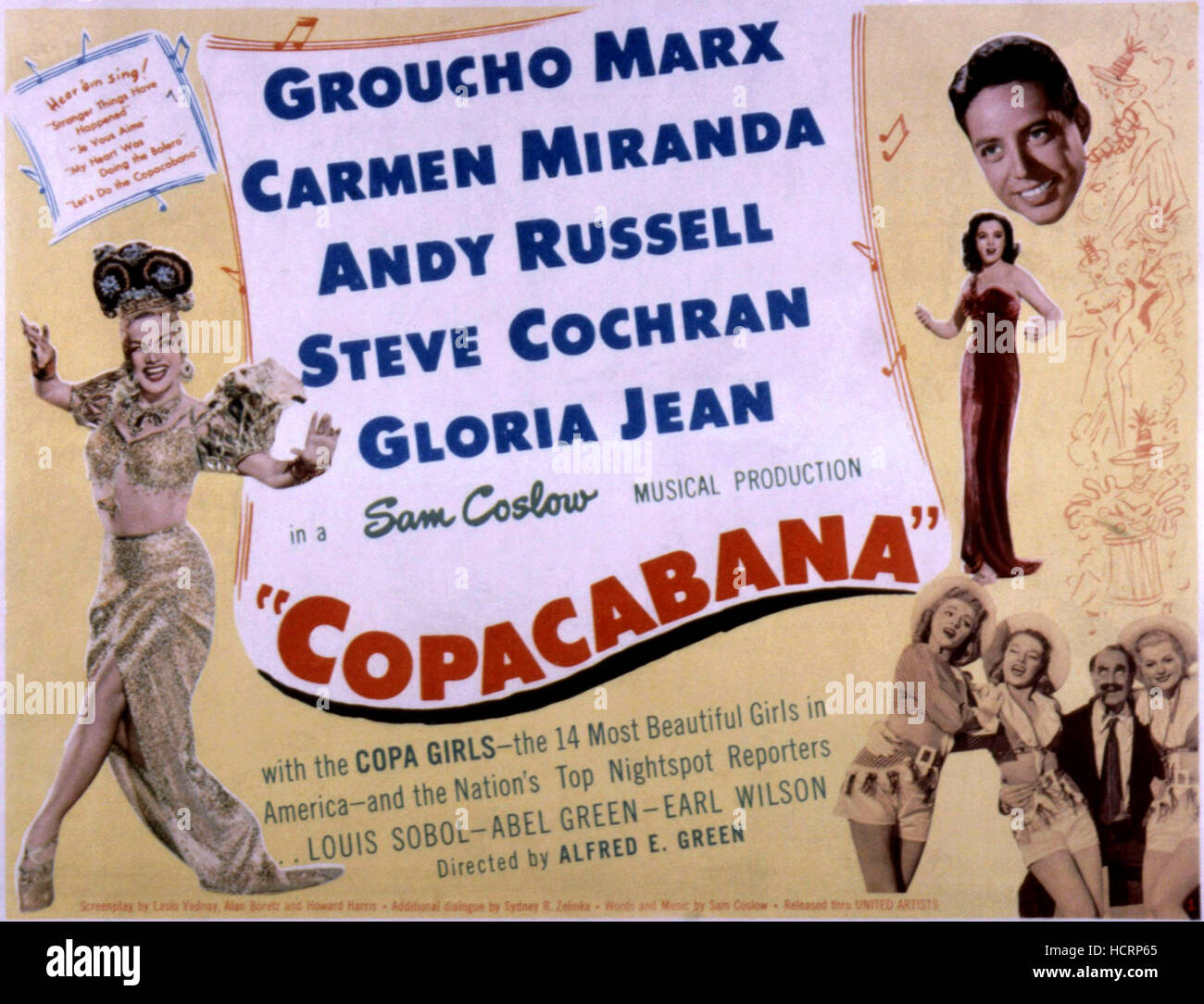 COPACABANA, Carmen Miranda, Groucho Marx, Andy Russell, Gloria Jean ...