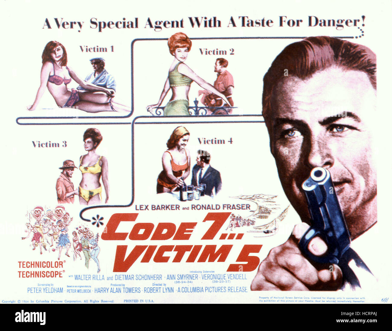 CODE 7, VICTIM 5, Lex Barker (right), 1964 Stock Photo - Alamy