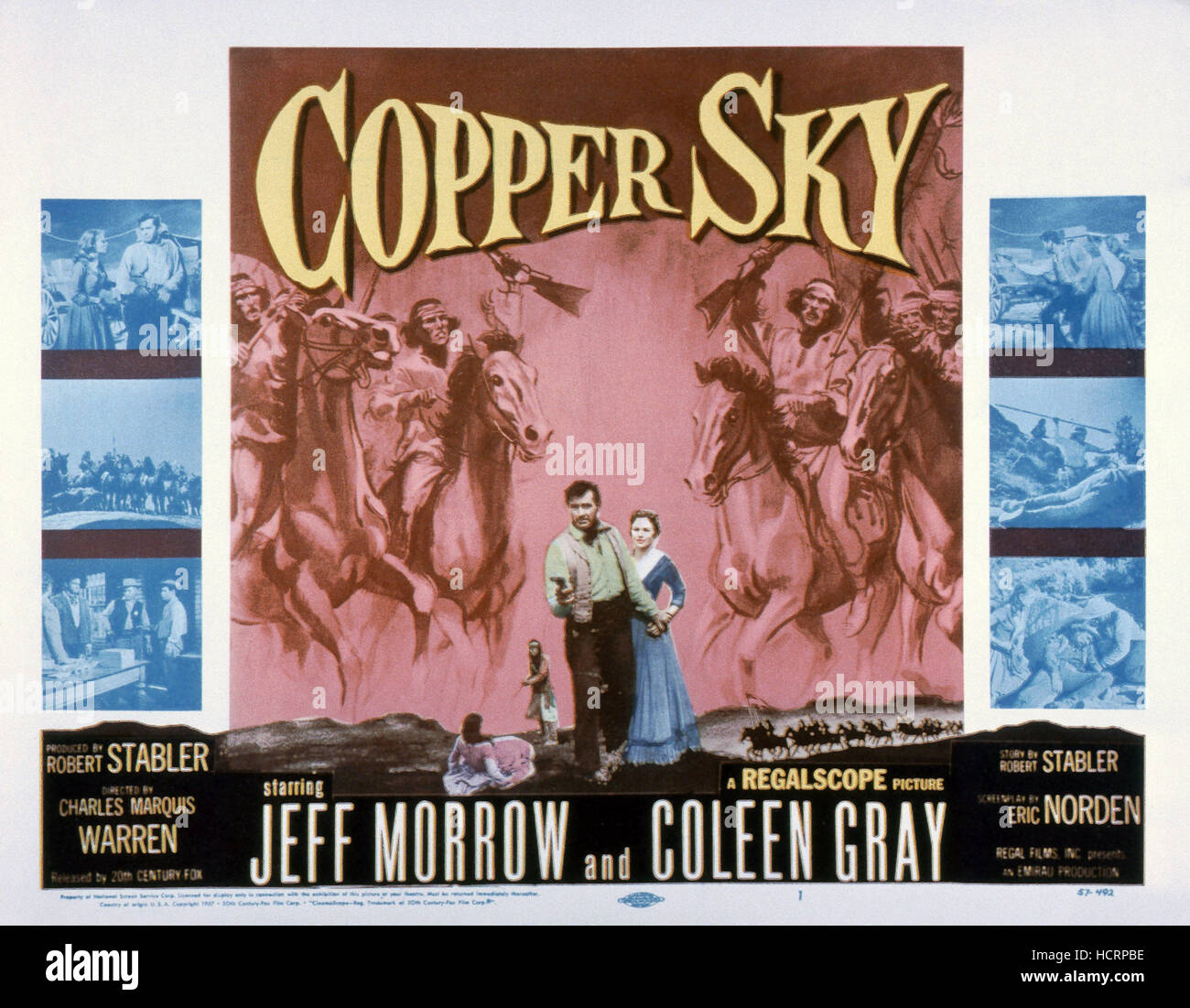 COPPER SKY, center: Jeff Morrow, Coleen Gray, 1957. ©20th Century-Fox ...