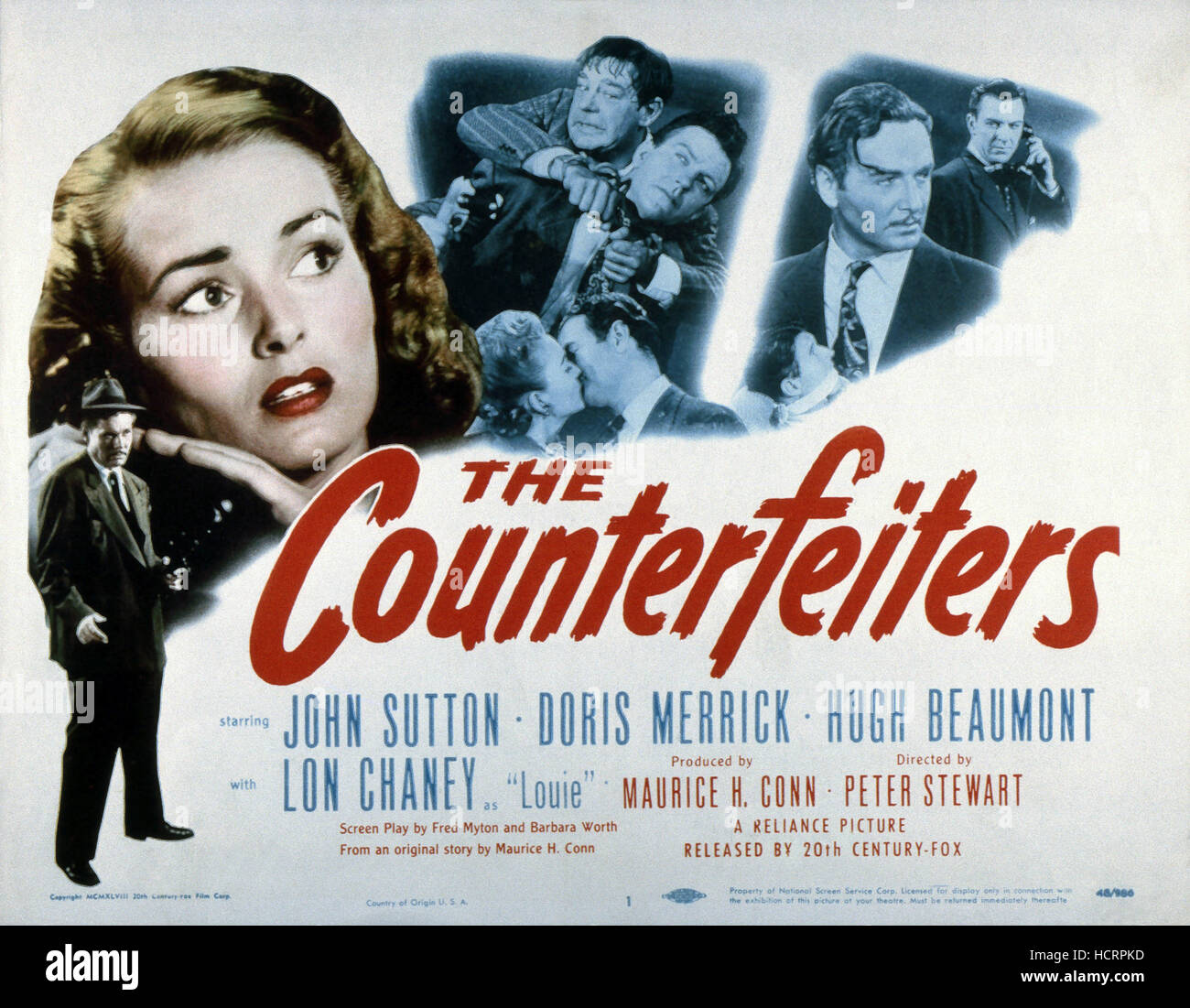 THE COUNTERFEITERS, from bottom left: Don C.Harvey, Doris Merrick, Lon ...
