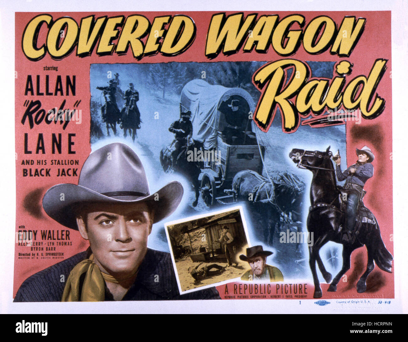 COVERED WAGON RAID, Allan Lane (left), 1950 Stock Photo - Alamy