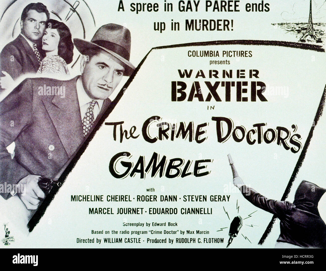 THE CRIME DOCTOR'S GAMBLE, from left, Roger Dann, Micheline Cheirel ...