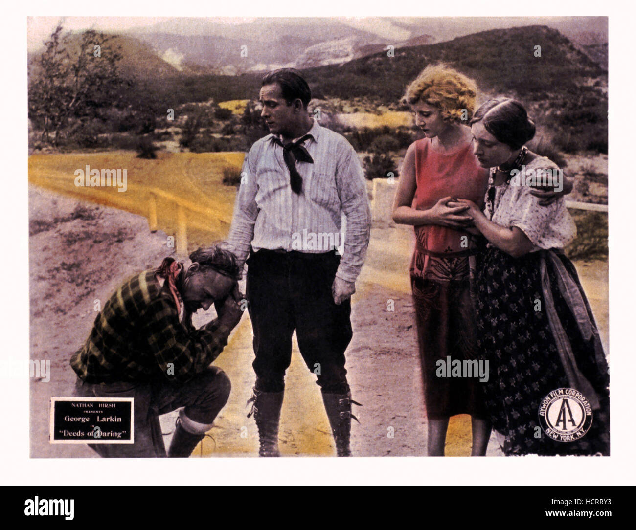 DEEDS OF DARING, US lobbycard, George Larkin (second from left), 1924 ...