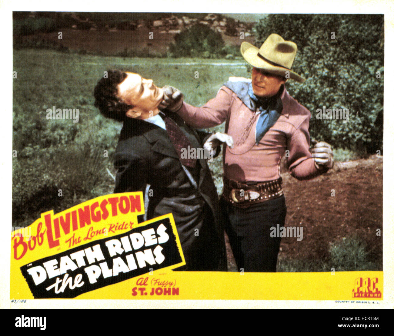 DEATH RIDES THE PLAINS, Ray Bennett, Robert Livingston, 1943 Stock ...