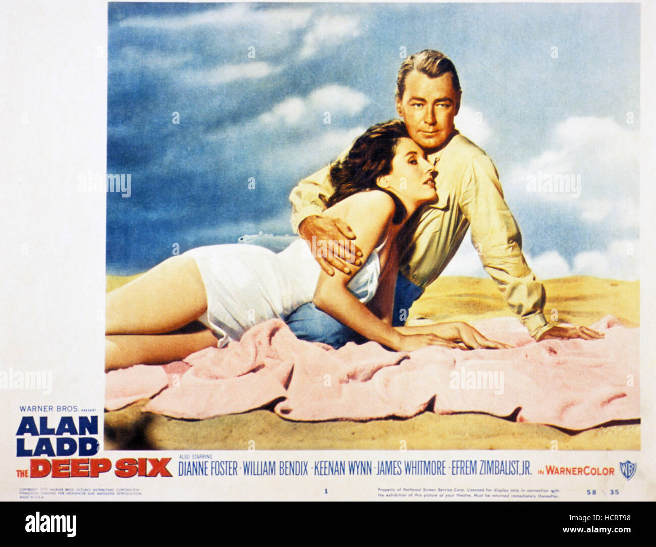 THE DEEP SIX, l-r: Dianne Foster, Alan Ladd on lobbycard, 1958 Stock Photo - Alamy