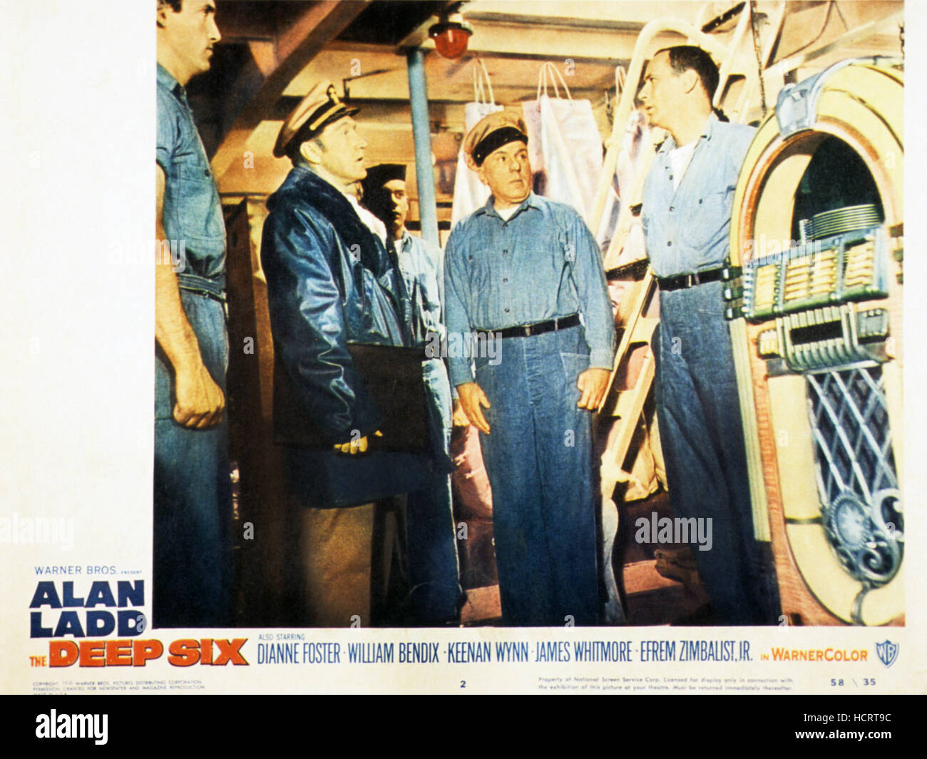 THE DEEP SIX, l-r: William Bendix, James Whitmore on lobbycard, 1958 ...