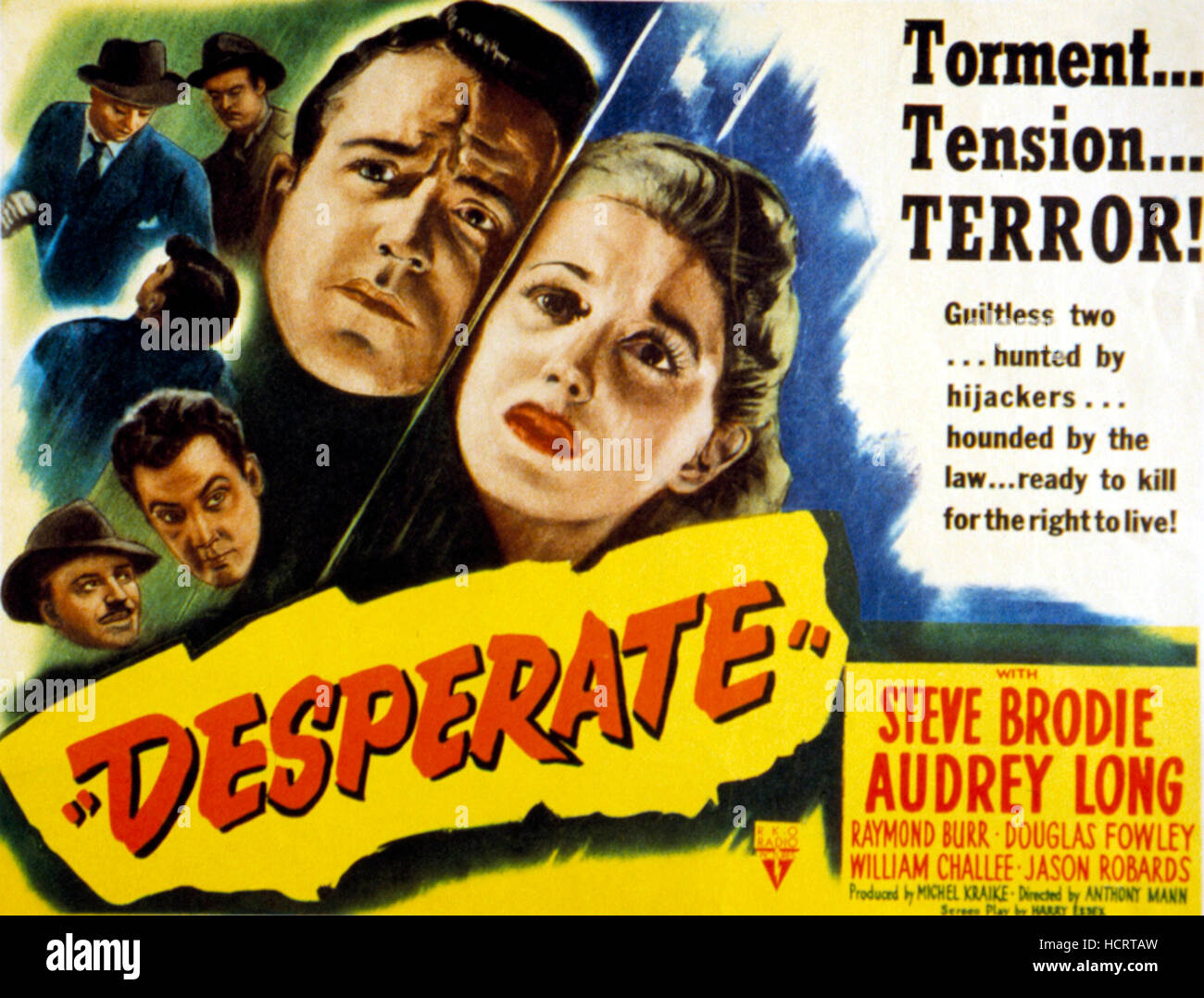 DESPERATE, Poster art, Steve Brodie, Audrey Long, Raymond Burr, 1947 ...