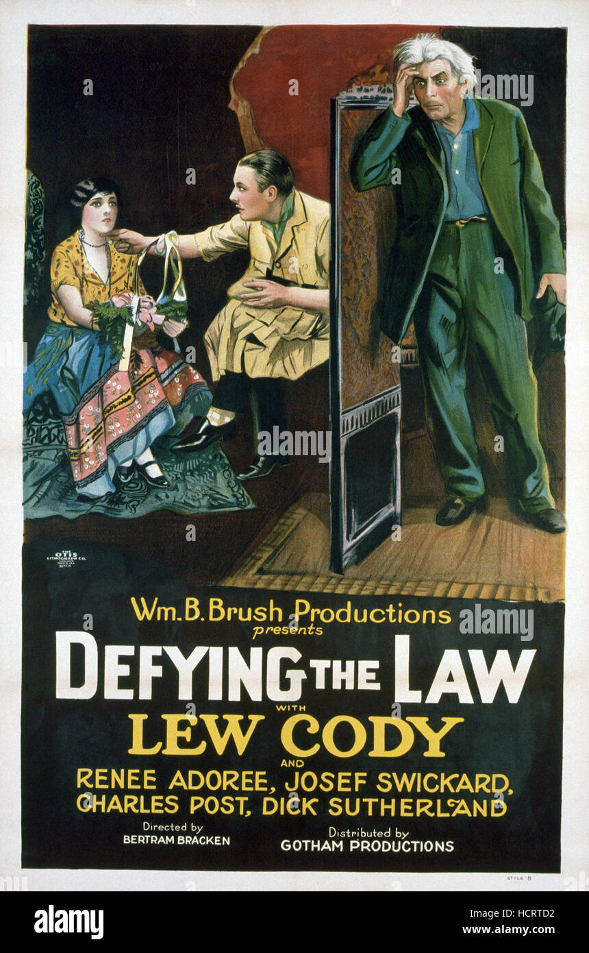 DEFYING THE LAW, from left: Renee Adoree, Lew Cody, 1924 Stock Photo ...