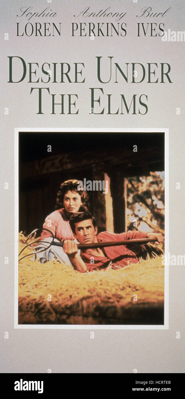 DESIRE UNDER THE ELMS, U.S. poster, Sophia Loren, Anthony Perkins, 1958 Stock Photo - Alamy
