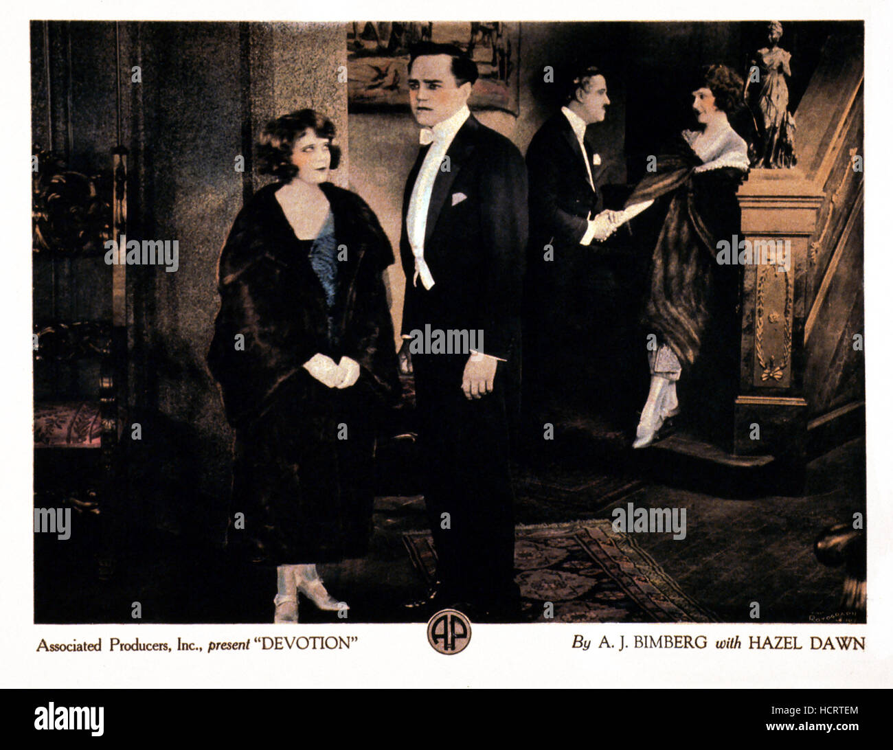 DEVOTION, US lobbycard, from left: Hazel Dawn, Elmo Lincoln, 1920 Stock ...