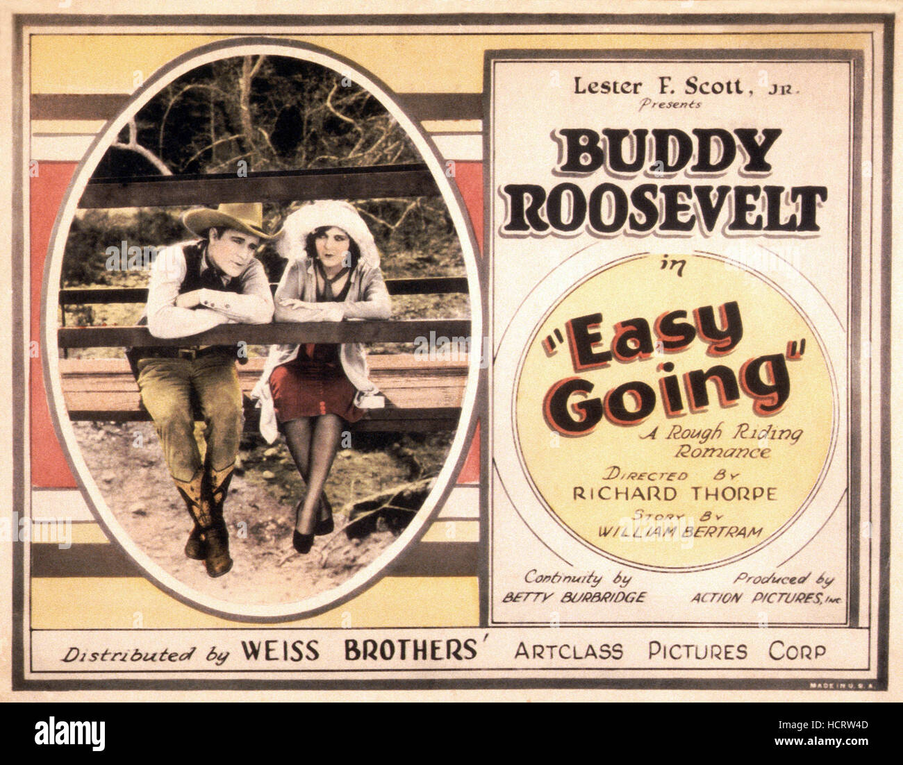 EASY GOING, from left: Buddy Roosevelt, Alma Rayford, 1926 Stock Photo ...