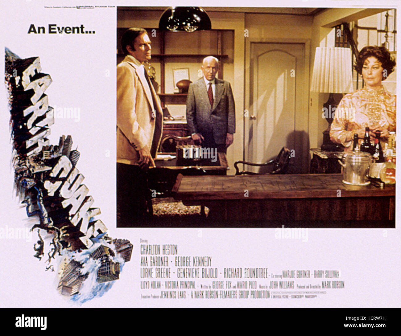 EARTHQUAKE, Charlton Heston, Lloyd Nolan, Ava Gardner, 1974 Stock Photo ...