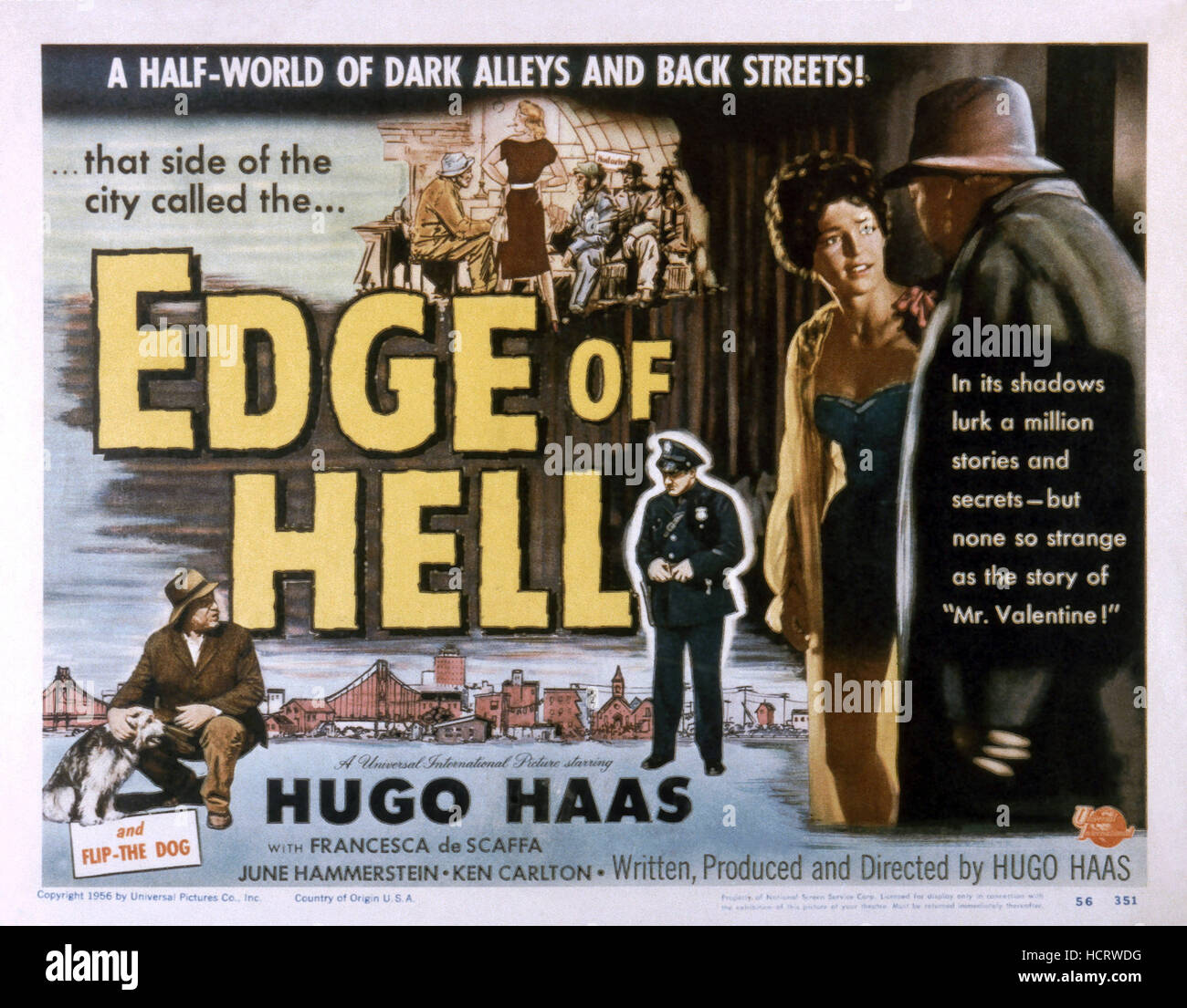 EDGE OF HELL, Hugo Haas (seated left), face to face from left ...