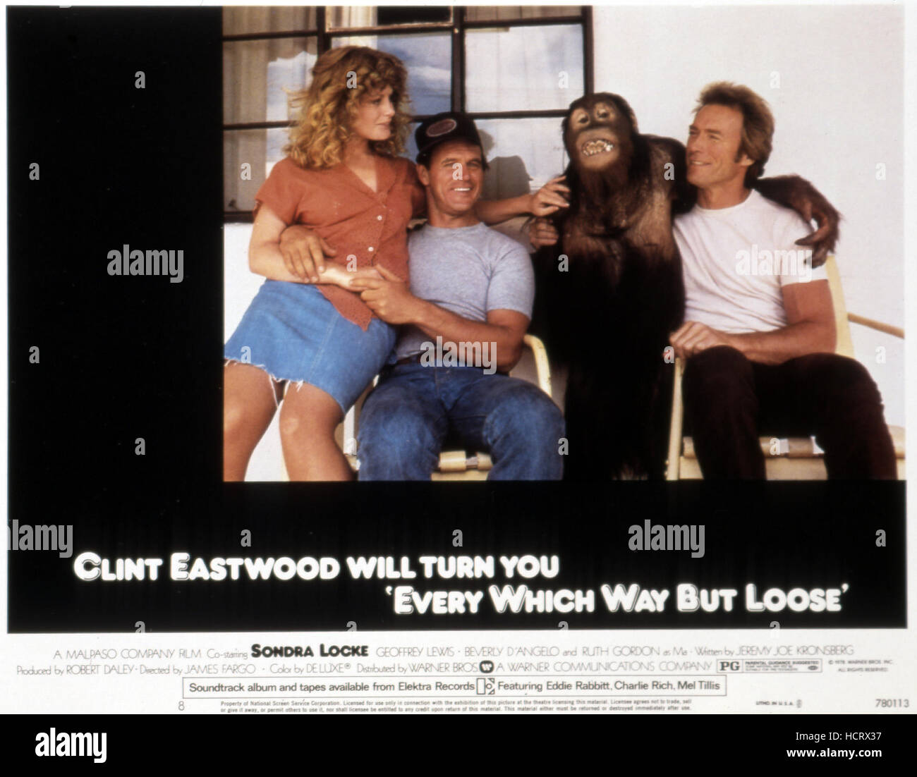 EVERY WHICH WAY BUT LOOSE, Beverly D'Angelo, Geoffrey Lewis, Manis as ...
