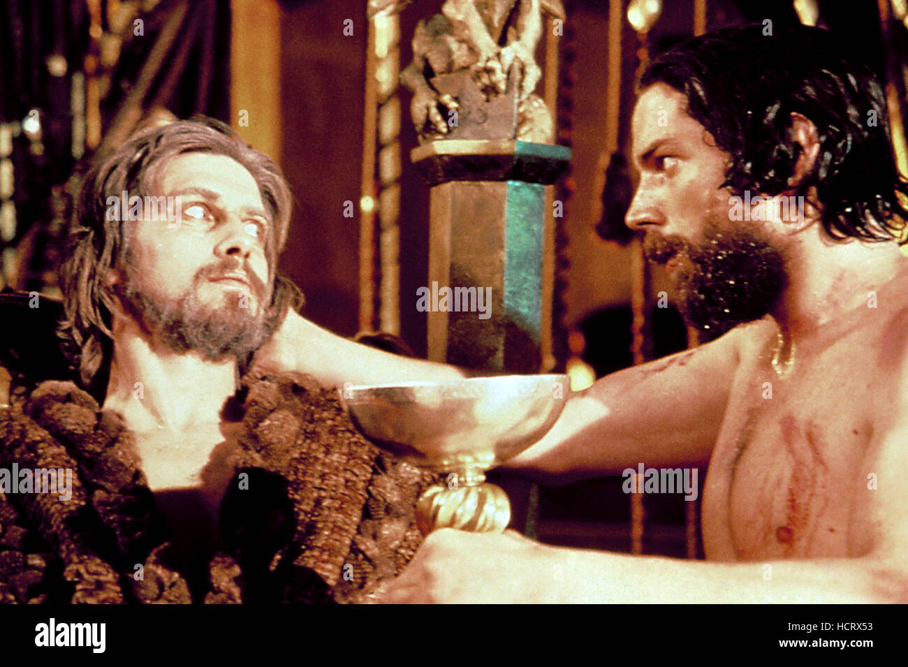 EXCALIBUR, Nigel Terry (left) as King Arthur, Paul Geoffrey (right) as ...