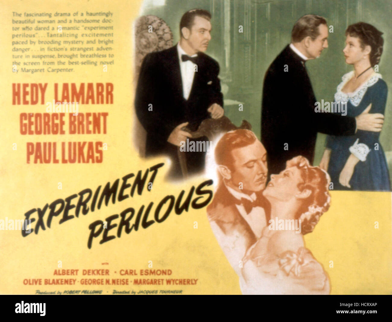 EXPERIMENT PERILOUS, George Brent, Paul Lukas, Hedy Lamarr, 1944 Stock ...
