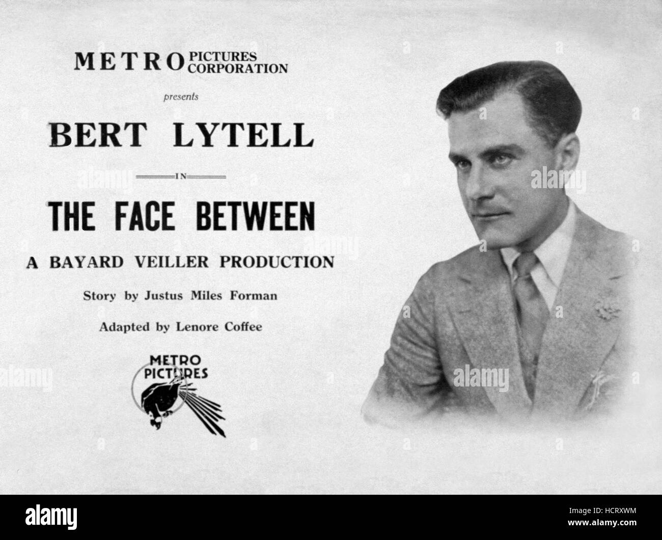 THE FACE BETWEEN, Bert Lytell, 1922 Stock Photo - Alamy