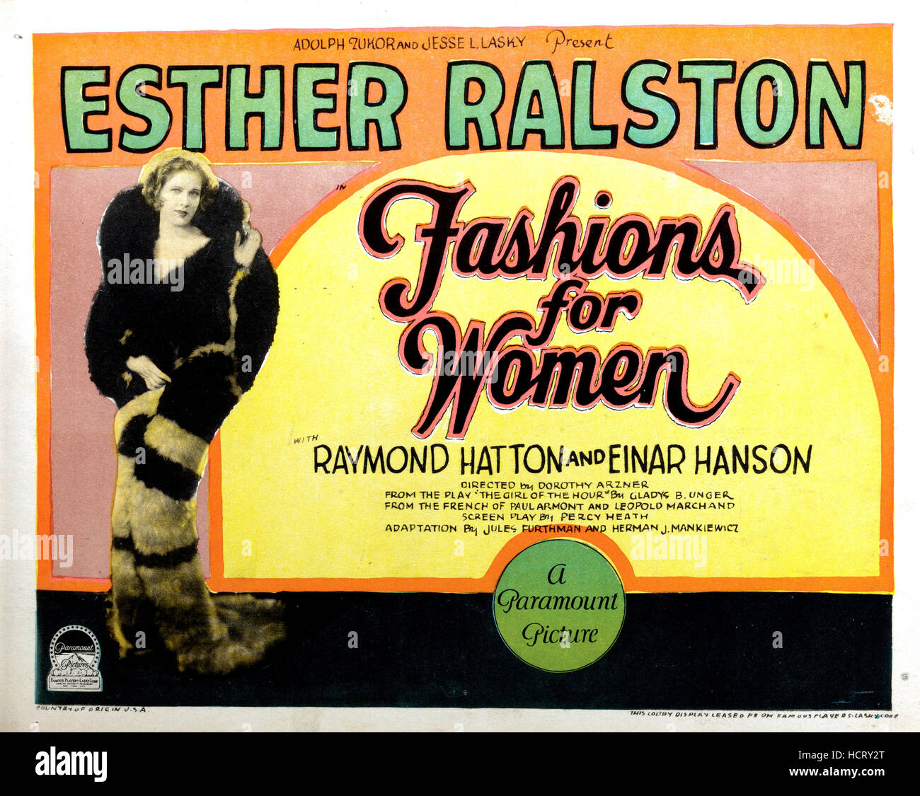 FASHIONS FOR WOMEN, Esther Ralston, 1927 Stock Photo - Alamy
