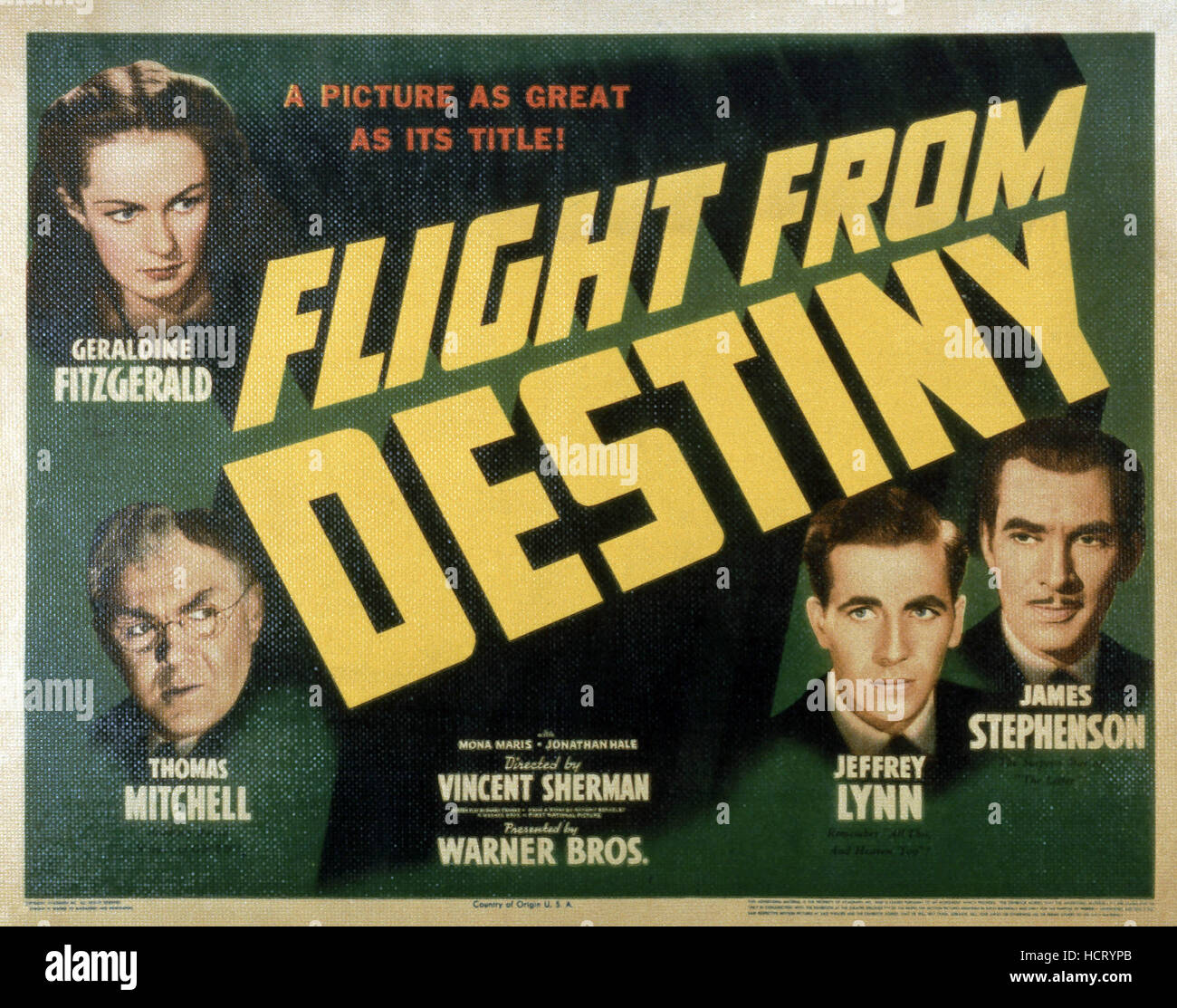 FLIGHT FROM DESTINY, from left: Geraldine Fitzgerald, Thomas Mitchell ...