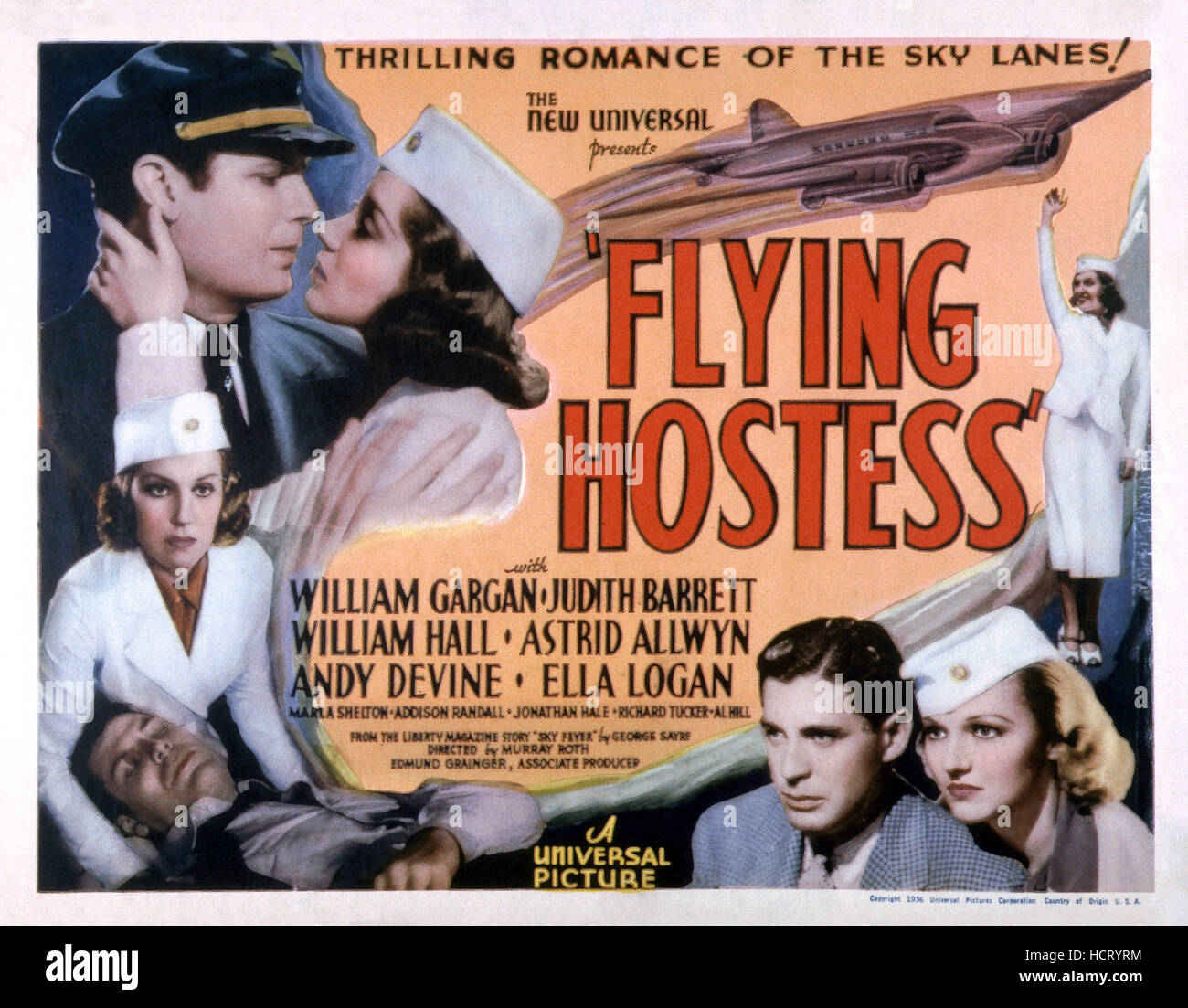 FLYING HOSTESS, left: William Hall, Judith Barrett; bottom right ...
