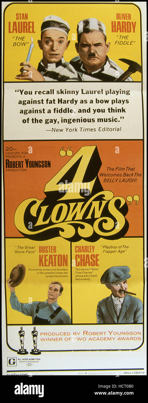 4 CLOWNS, top from left: Stan Laurel, Oliver Hardy, bottom form left ...