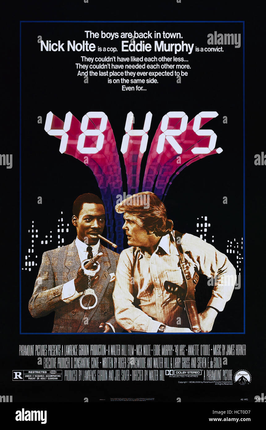 48 HOURS, (aka 48 HRS.), Eddie Murphy, Nick Nolte, movie poster art ...