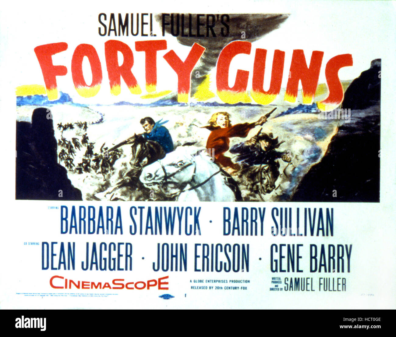 FORTY GUNS, Barbara Stanwyck, Poster art, 1957 Stock Photo - Alamy
