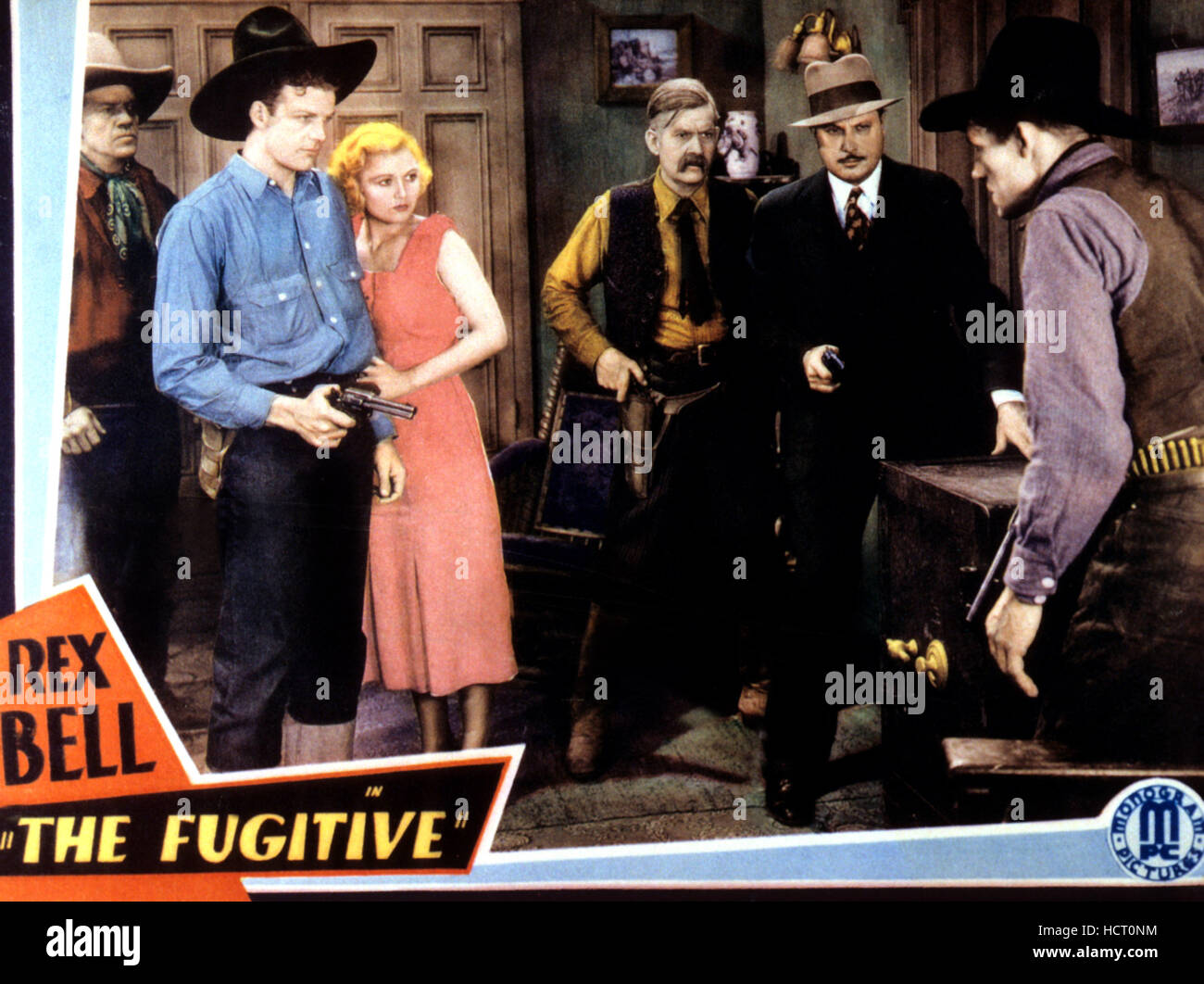 THE FUGITIVE, l-r: Rex Bell, Cecilia Parker on lobbycard, 1933 Stock ...