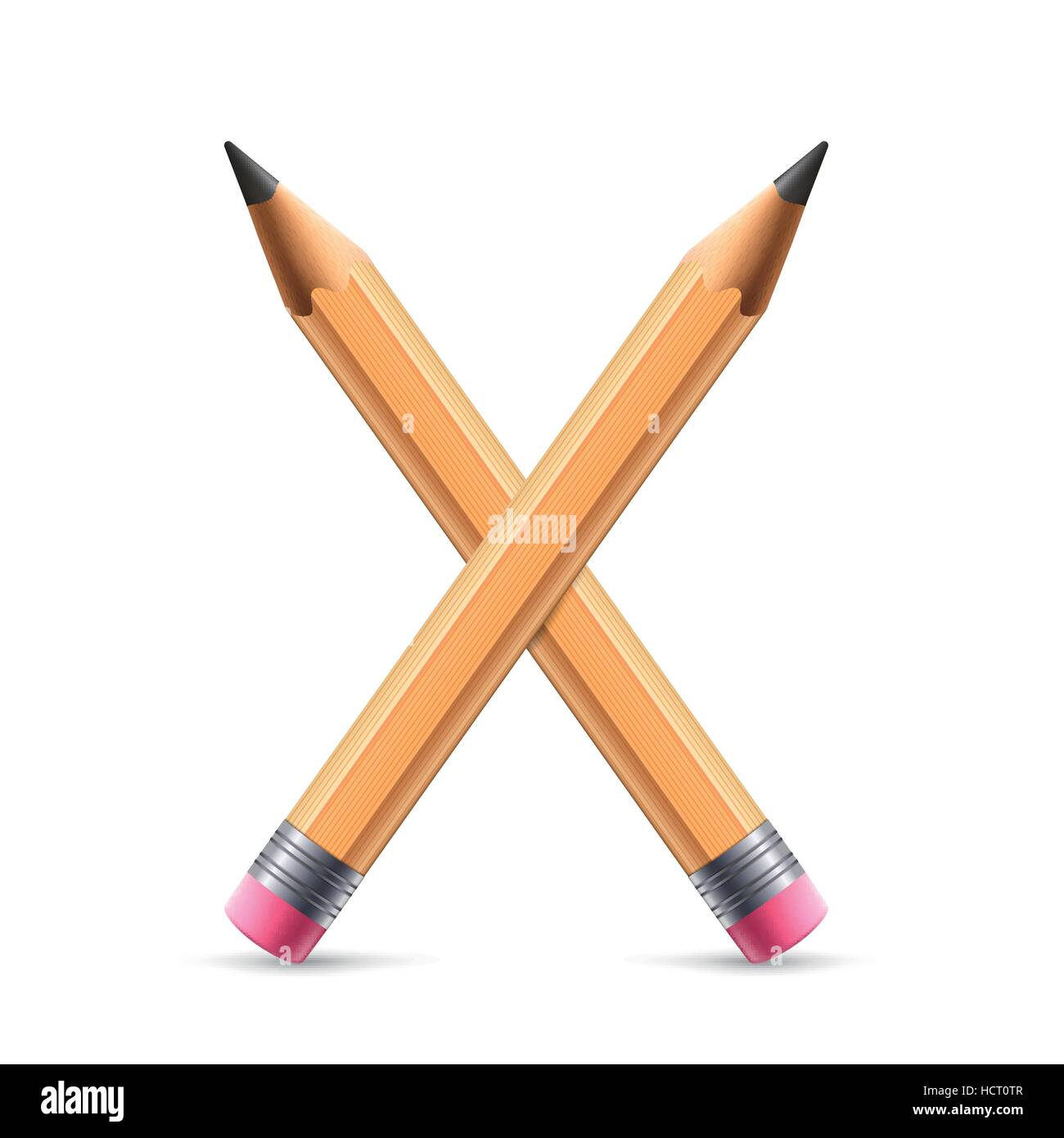 3d yellow pencil alphabet X isolated on white background Stock Vector ...