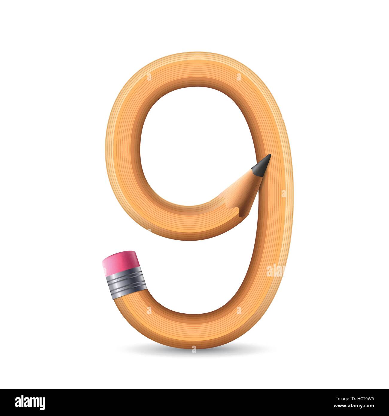 Number 9 type typeface Stock Vector Images - Alamy
