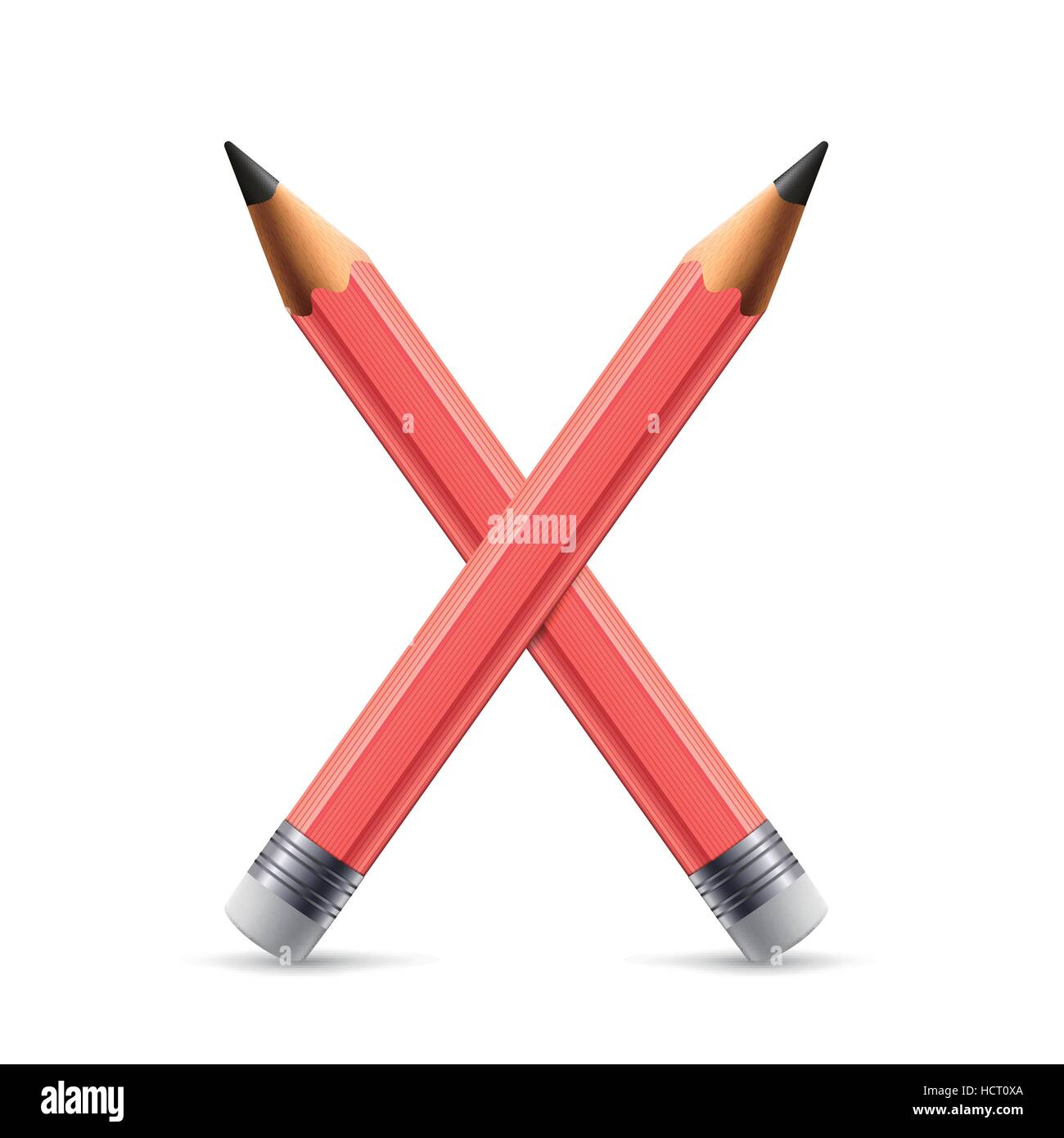 3d pink pencil alphabet X isolated on white background Stock Vector ...