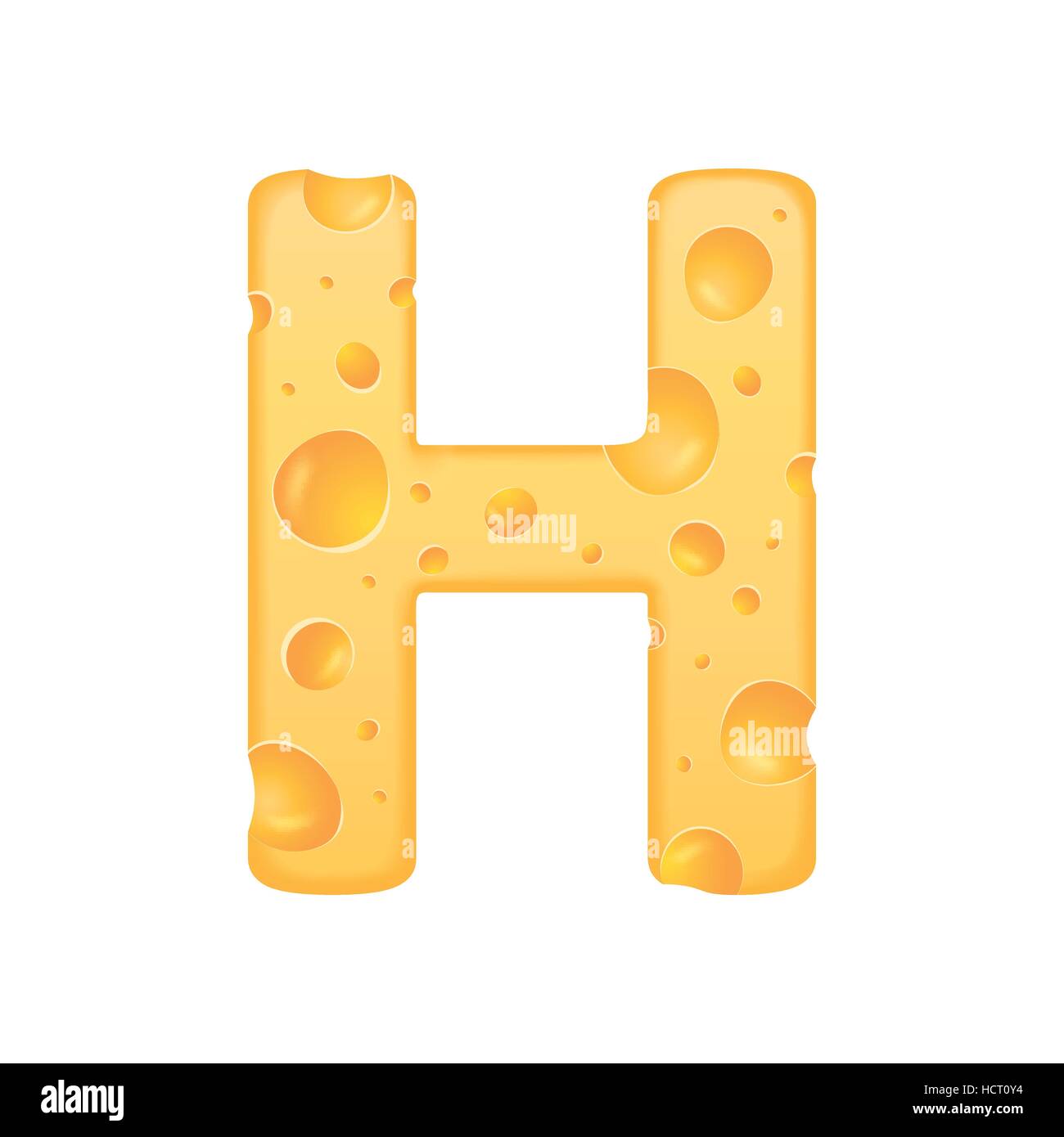 3d cheese letter H isolated on white background Stock Vector Image ...