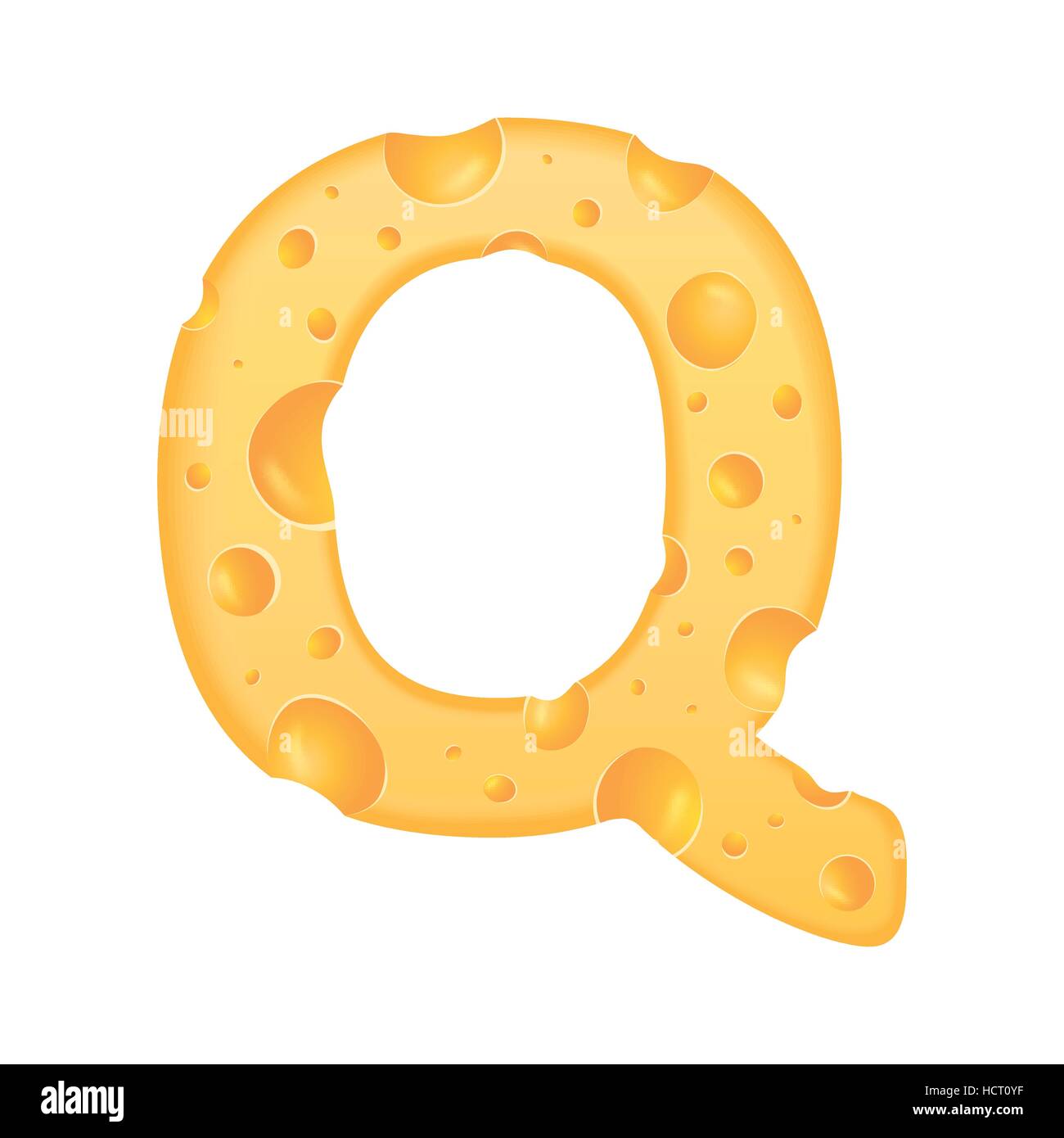3d cheese letter Q isolated on white background Stock Vector Image ...