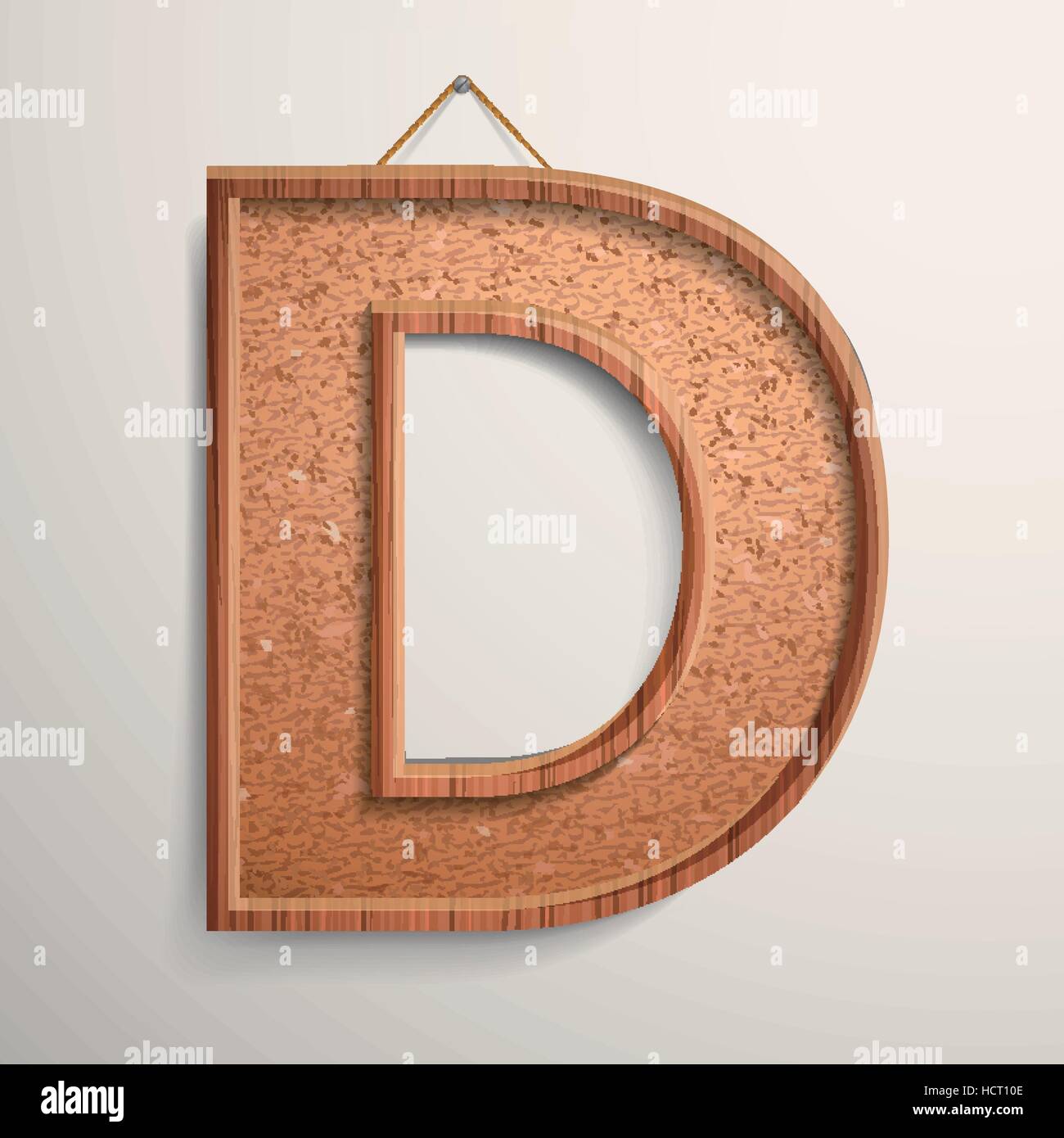 3d cork board texture letter D isolated on beige background Stock ...