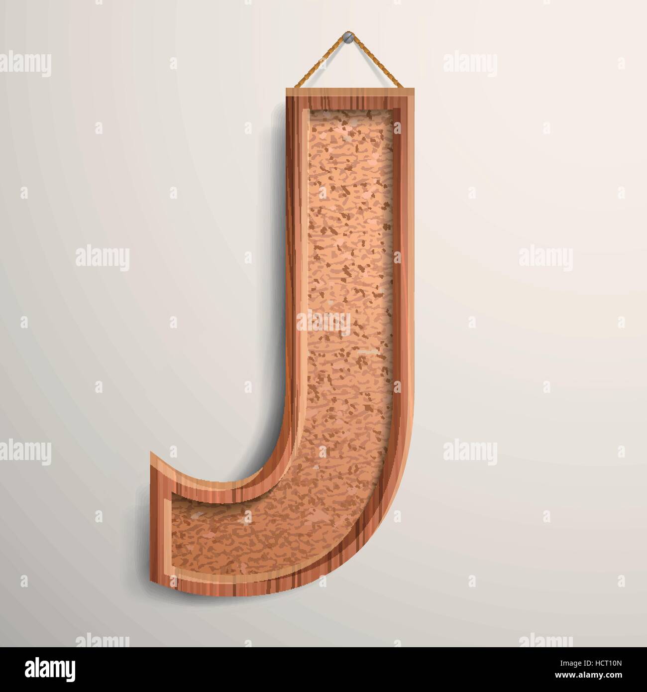 3d cork board texture letter J isolated on beige background Stock ...