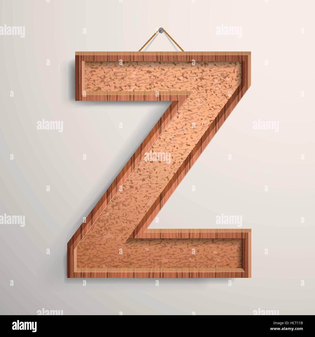 3d cork board texture letter Z isolated on beige background Stock ...