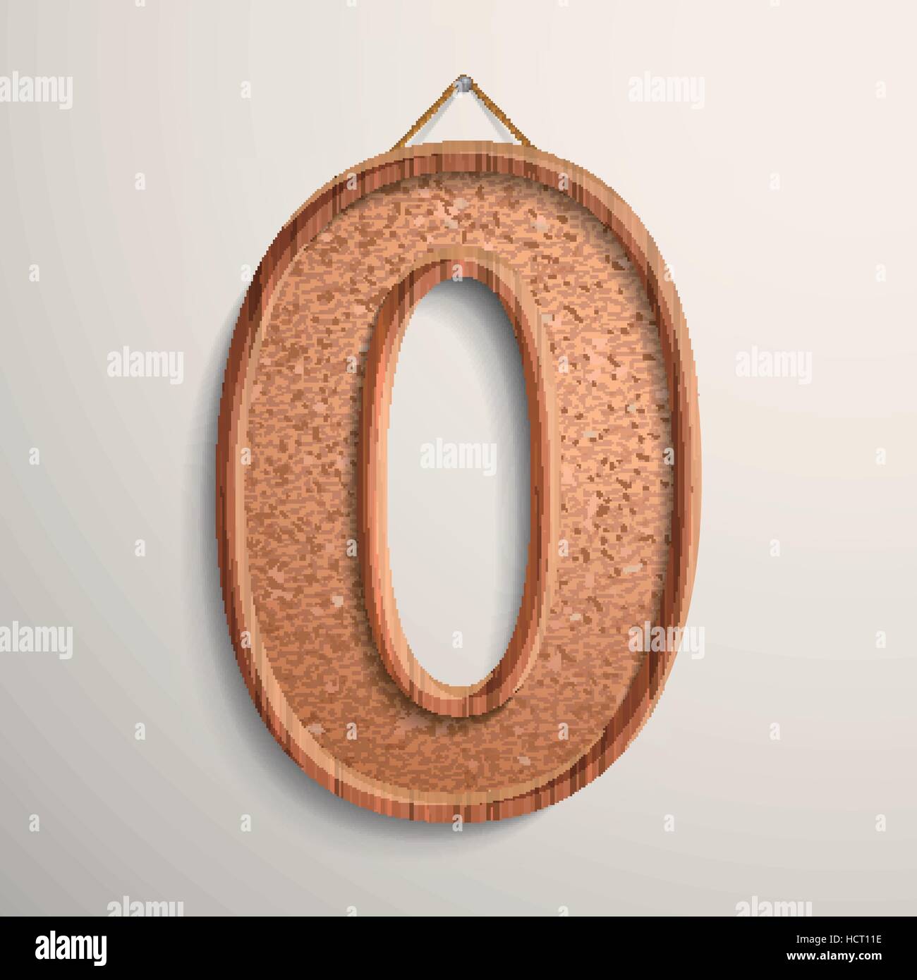 3d cork board texture number 0 isolated on beige background Stock ...