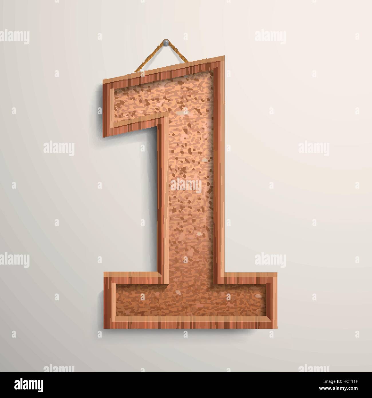 3d cork board texture number 1 isolated on beige background Stock ...