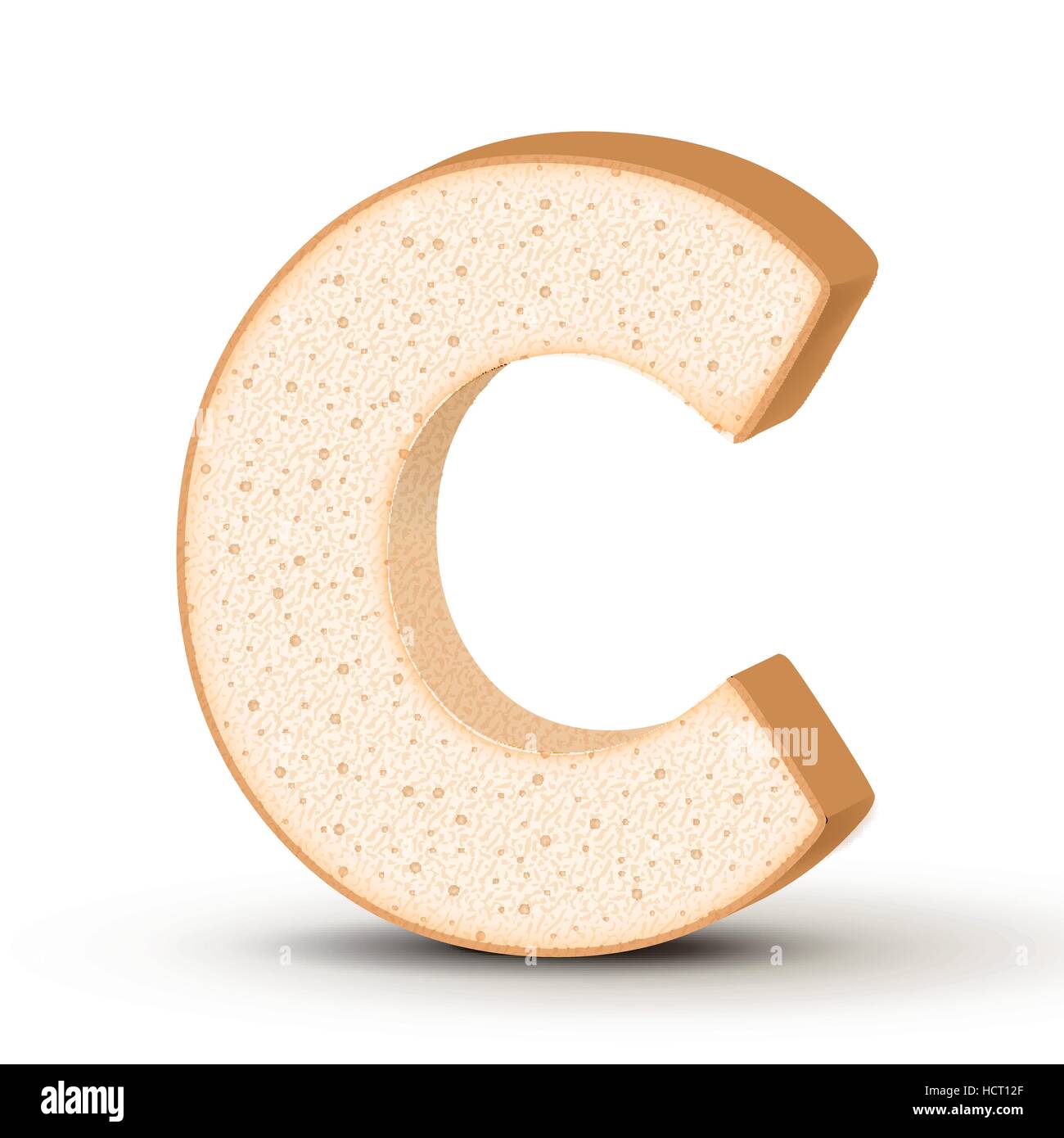 3d toast letter C isolated on white background Stock Vector Image & Art ...