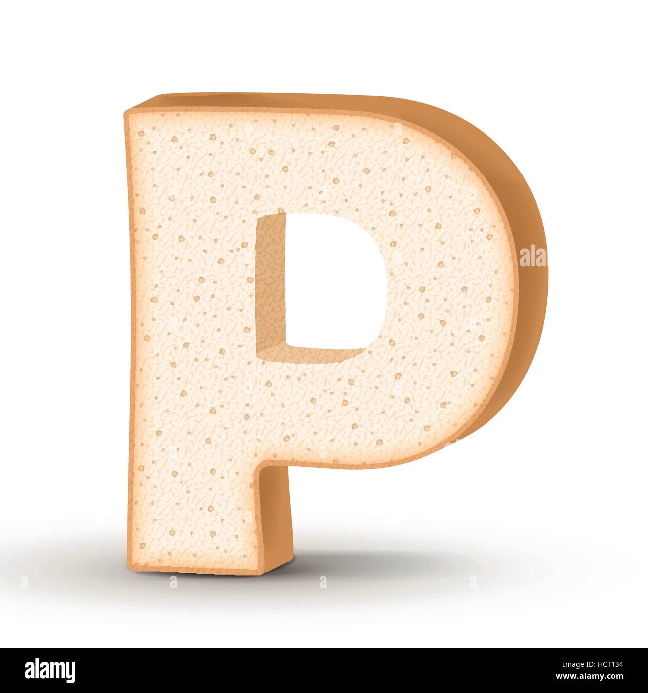3d toast letter P isolated on white background Stock Vector Image & Art ...