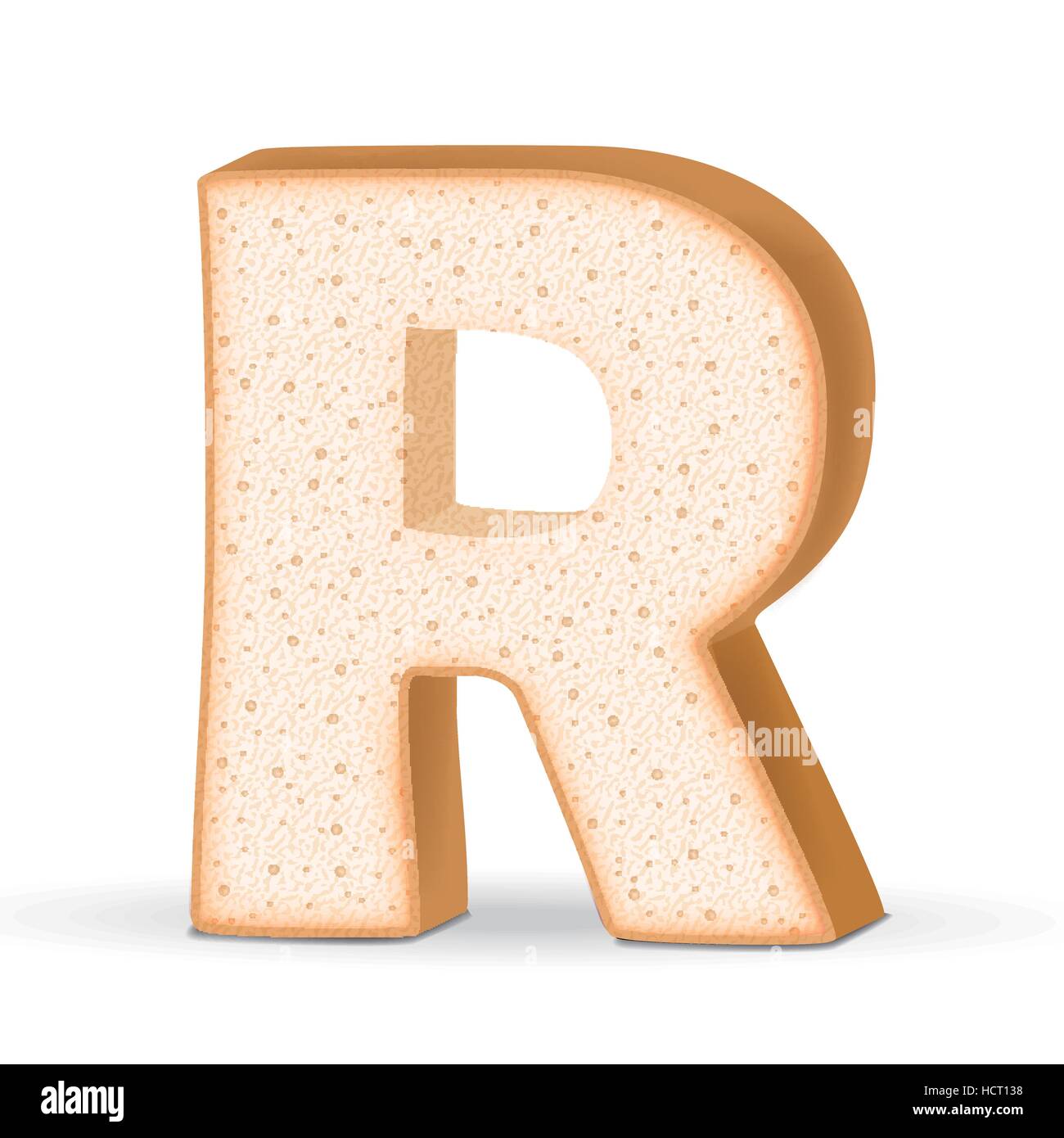 3d toast letter R isolated on white background Stock Vector Image & Art ...