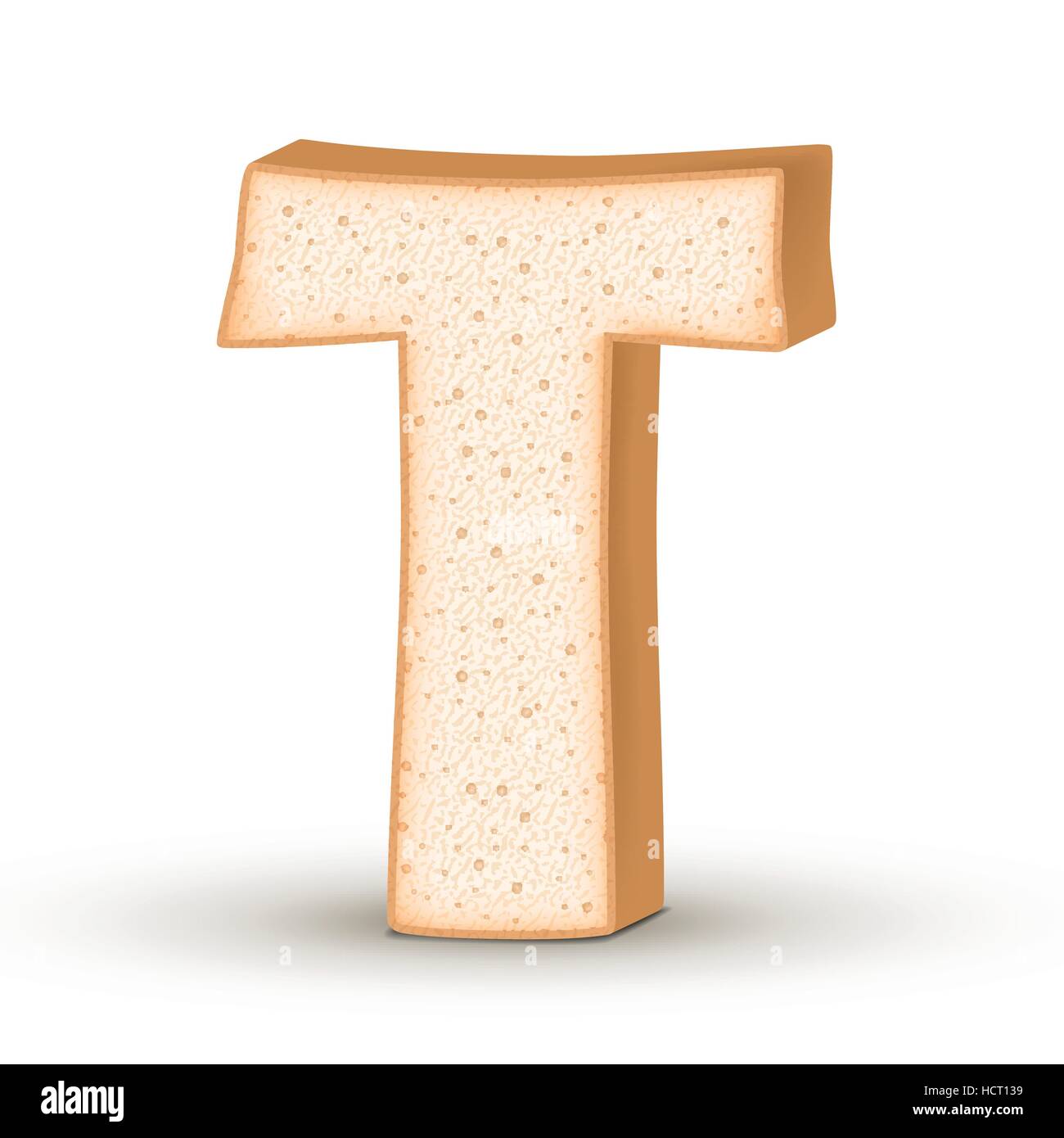 3d toast letter T isolated on white background Stock Vector Image & Art ...