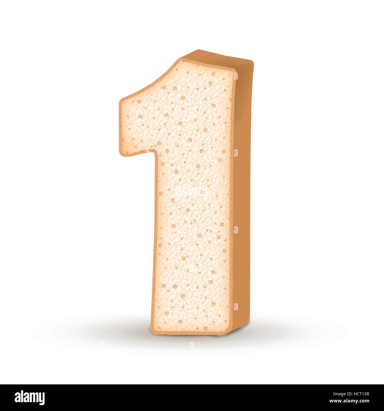 3d toast number 1 isolated on white background Stock Vector Image & Art ...