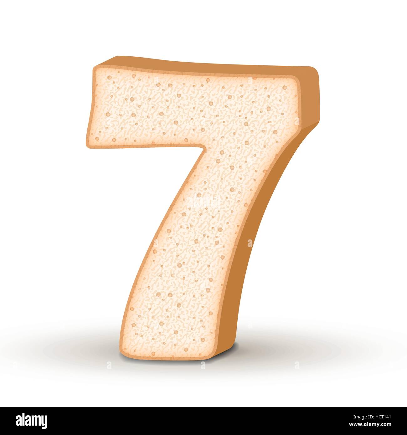 3d toast number 7 isolated on white background Stock Vector Image & Art ...