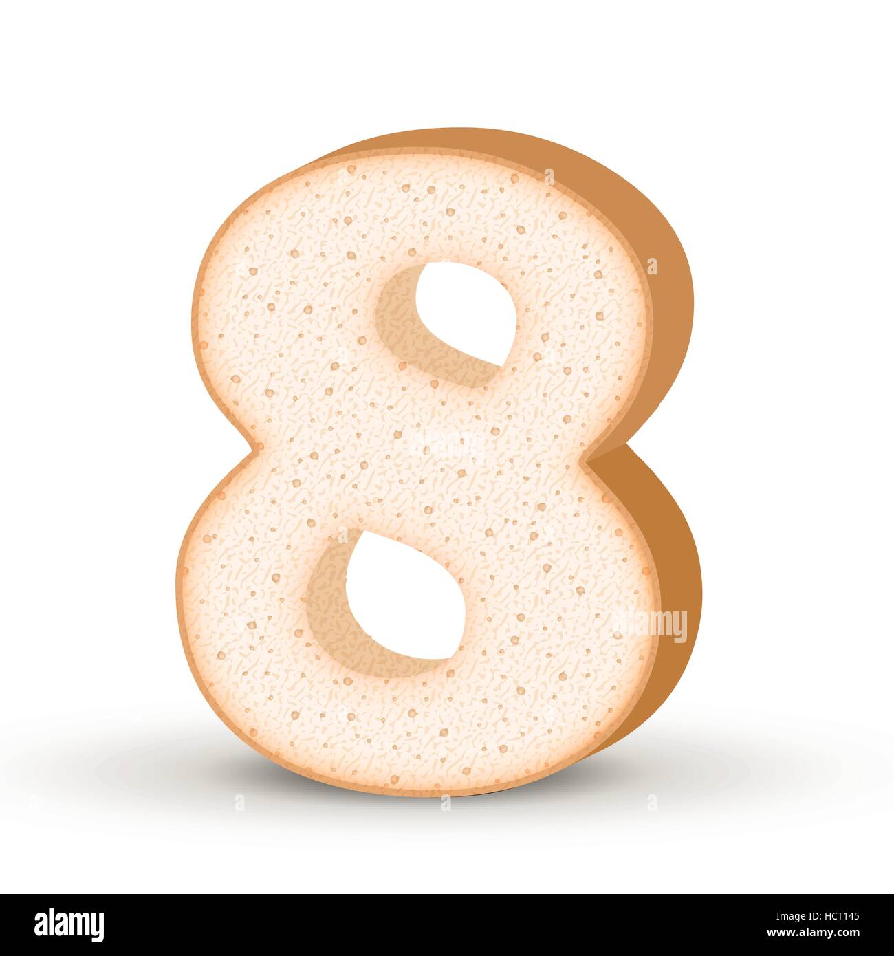 3d toast number 8 isolated on white background Stock Vector Image & Art ...