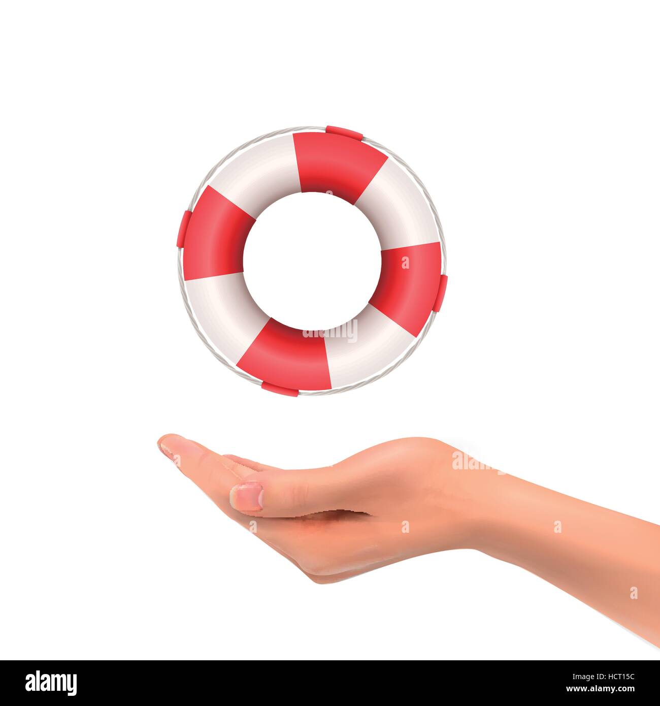 Hand holding lifesaver life preserver Stock Vector Images - Alamy