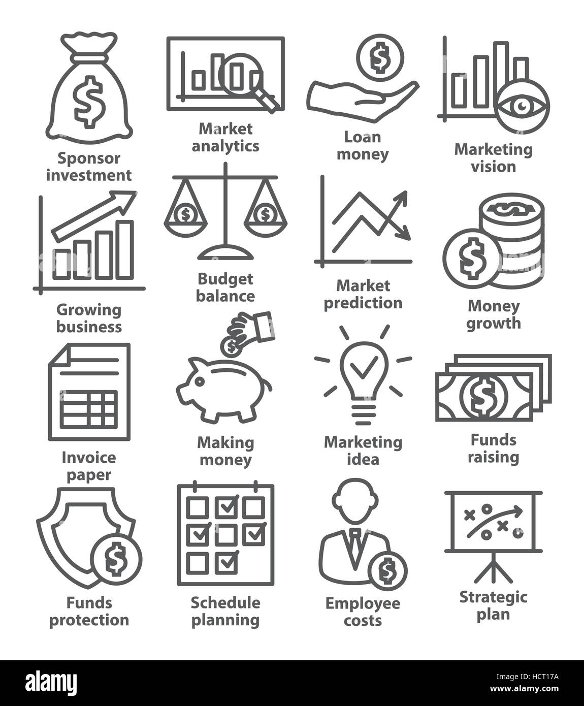 Business economic icons in line style Stock Vector Image & Art - Alamy