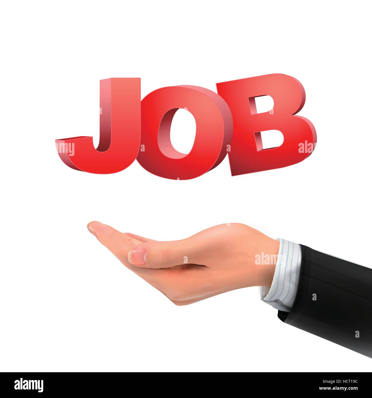 3d hand holding job words over white background Stock Vector Image ...