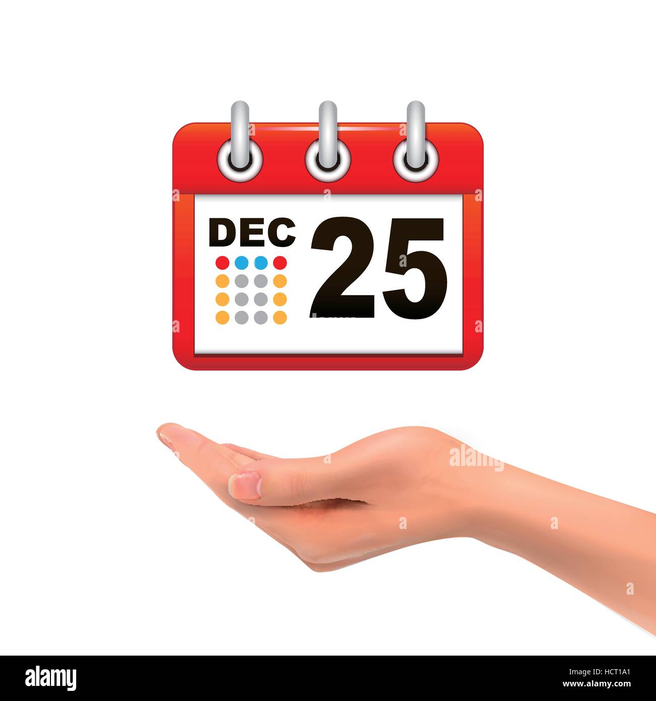 3d hand holding calendar over white background Stock Vector Image & Art ...