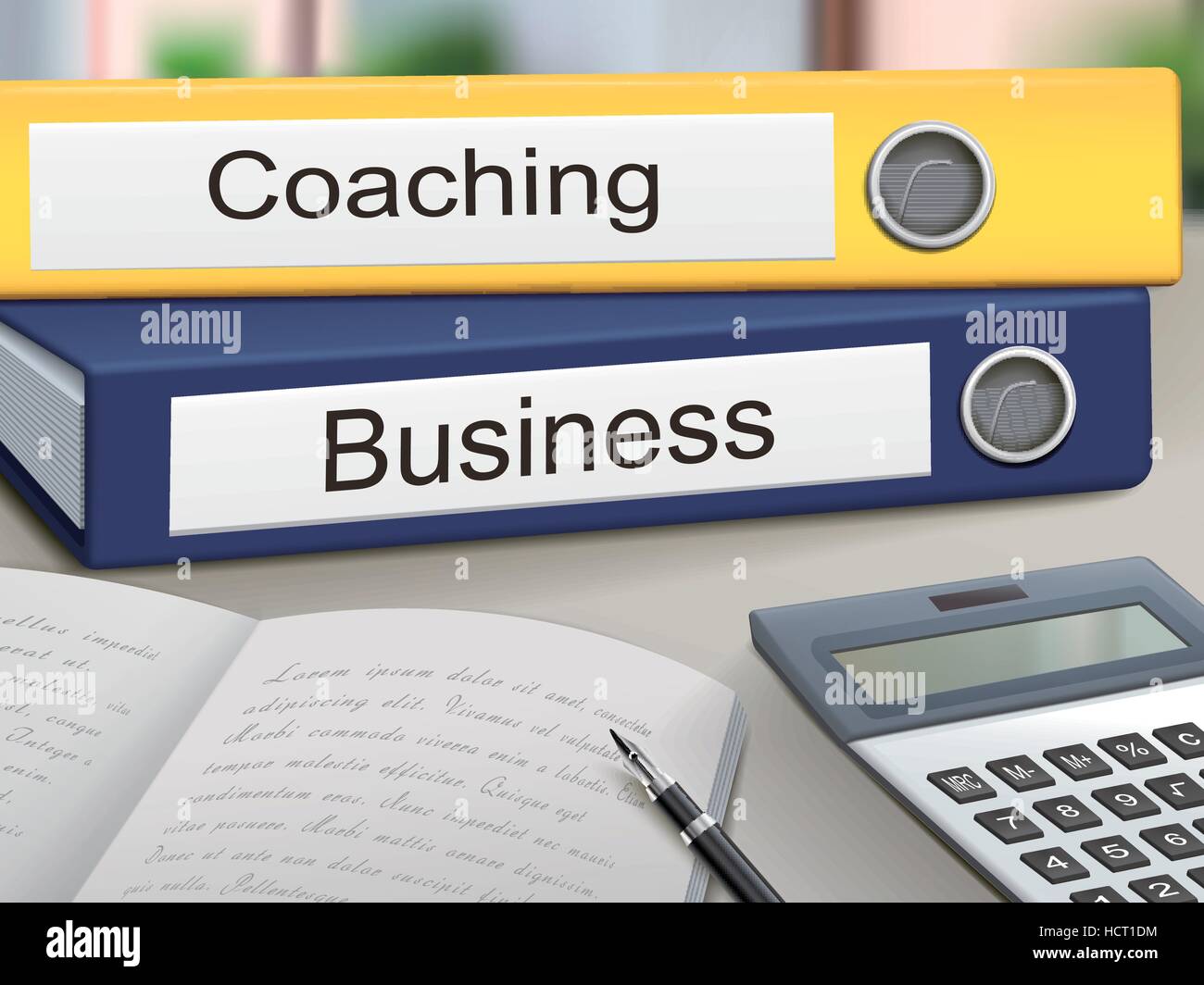 coaching and business binders isolated on the office table Stock Vector ...